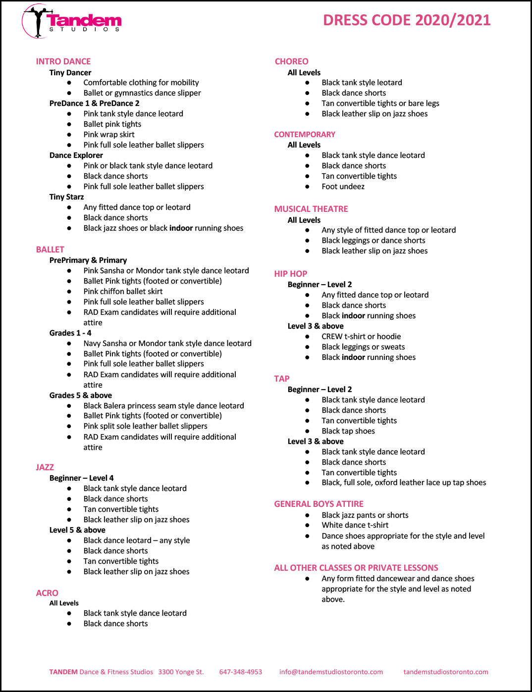 Dress Code - Tandem Studios