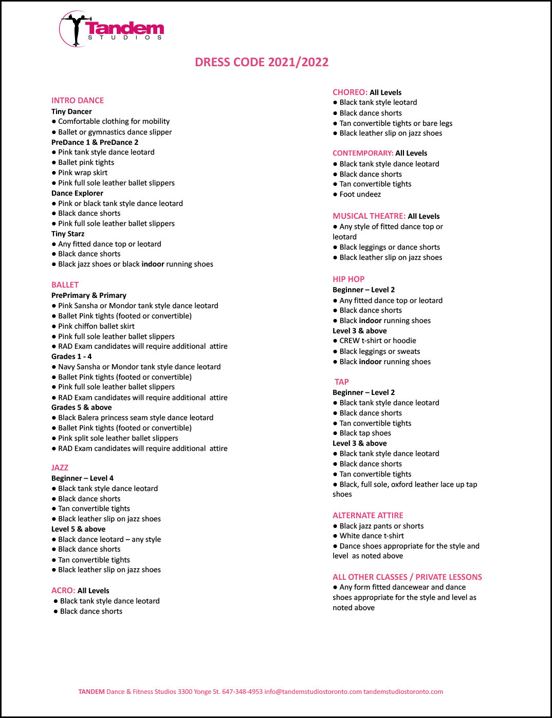 Dress Code - Tandem Studios